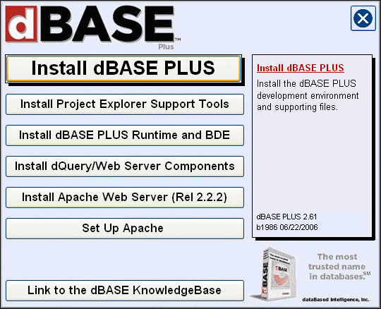 How to install DBase program